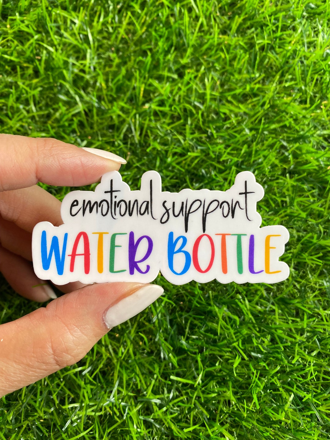 Emotional Support Water Bottle Vinyl Sticker, Laptop Stickers, Owala ...