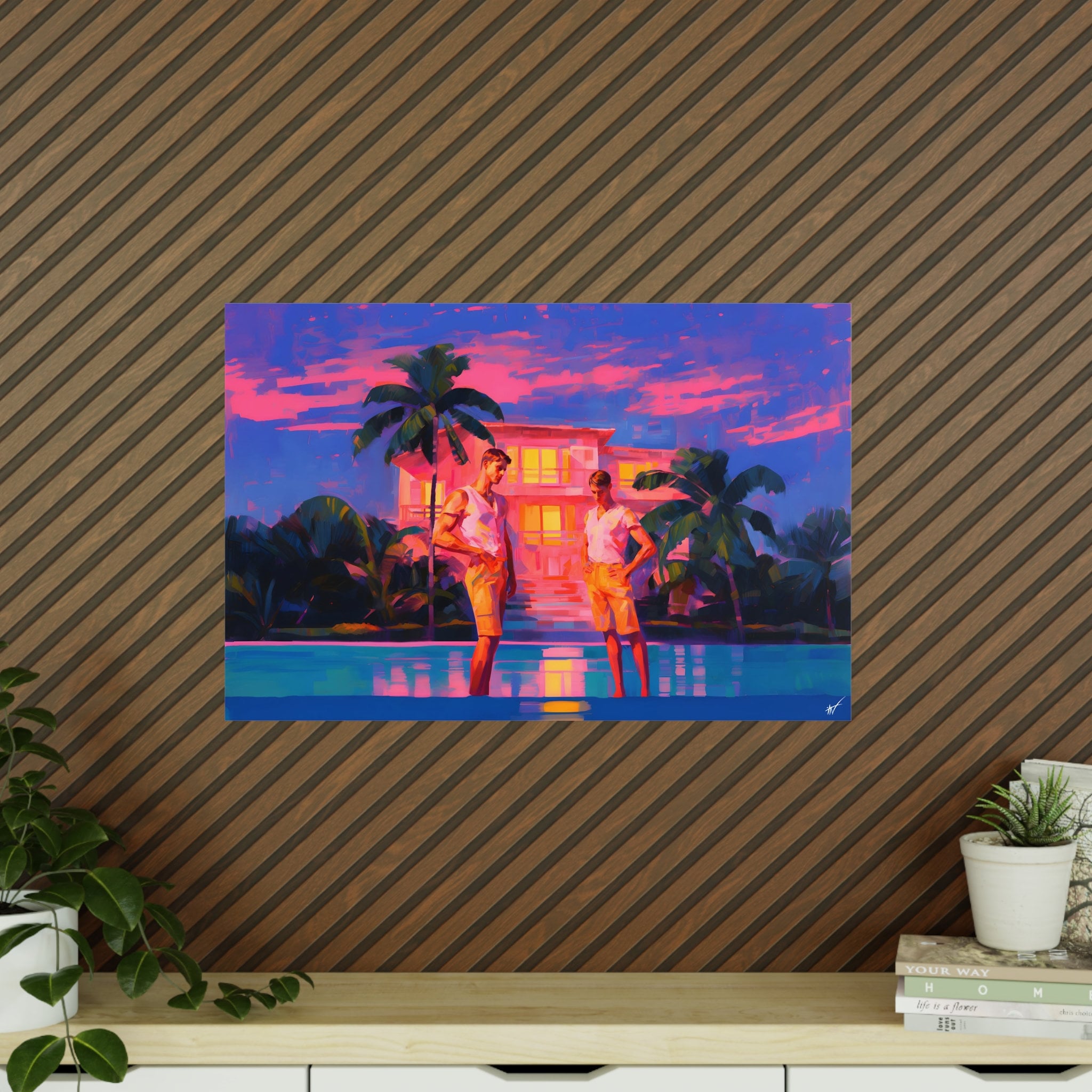 Neon Gay Couple Gay Wall Art, High Quality LGBTQ Art Print, Gay Couple ...