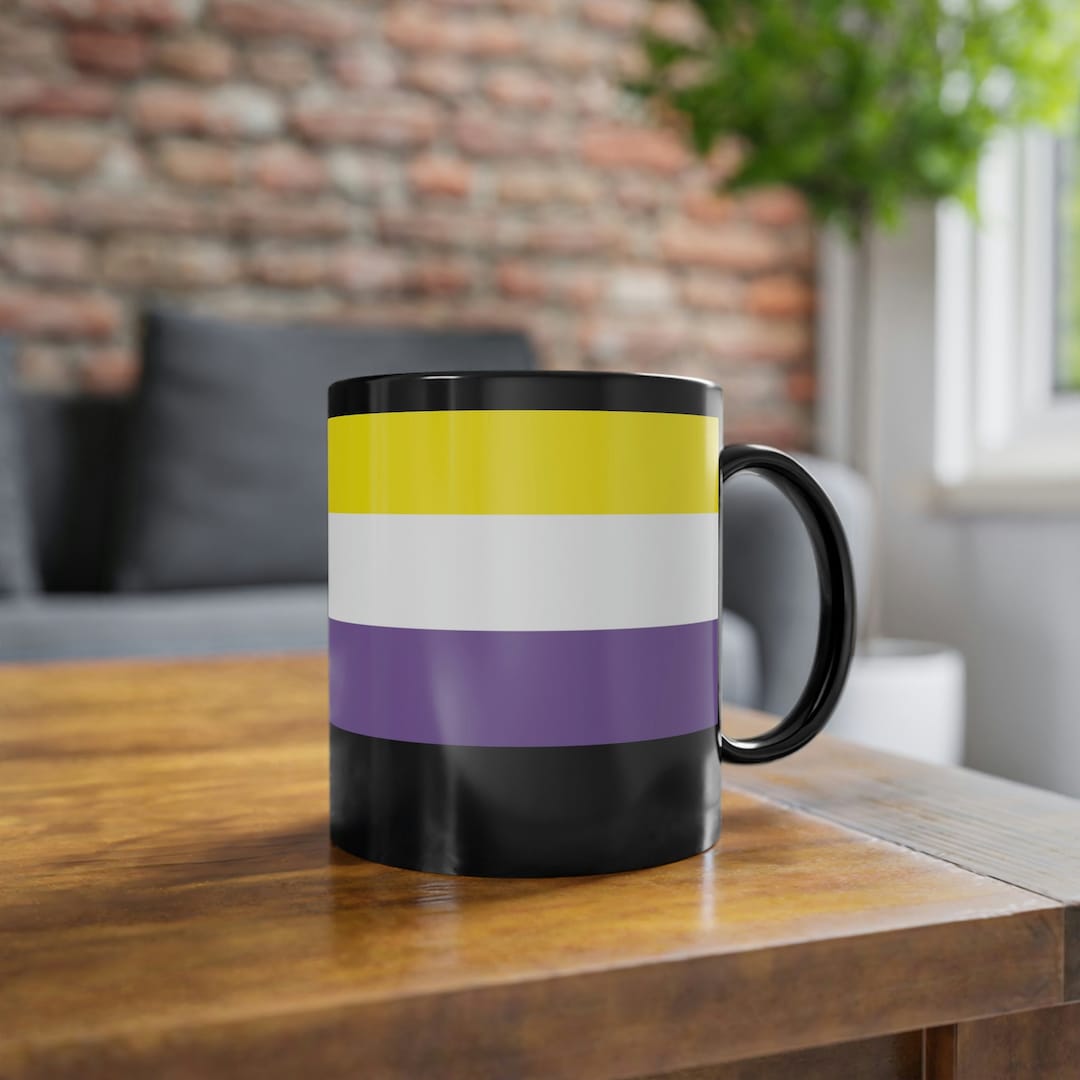 Non-binary Pride Flag Ceramic Mug - 325ml (11oz.) - Cup - Non Binary ...