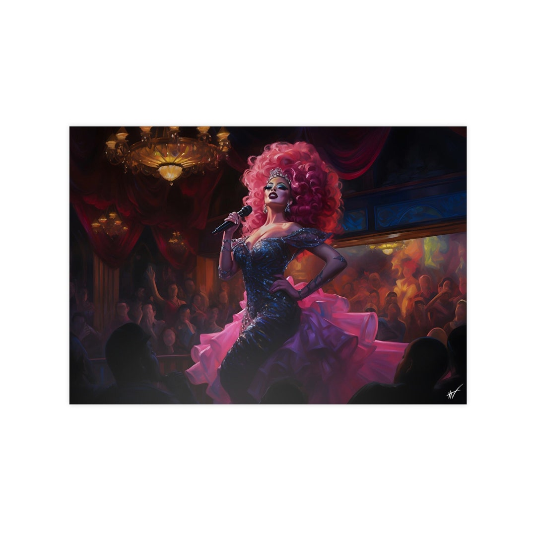 A Captivating Drag Queen Performance - High Quality Art Print, Poster ...
