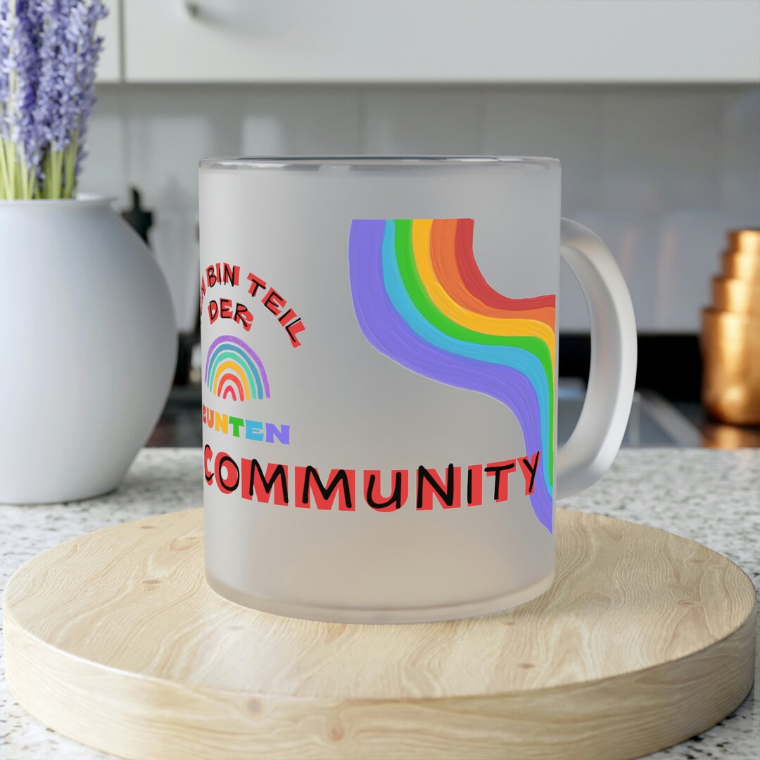 LGBTQ Matte Glass Mug i Am Part of the Colorful Cologne Community 325ml ...