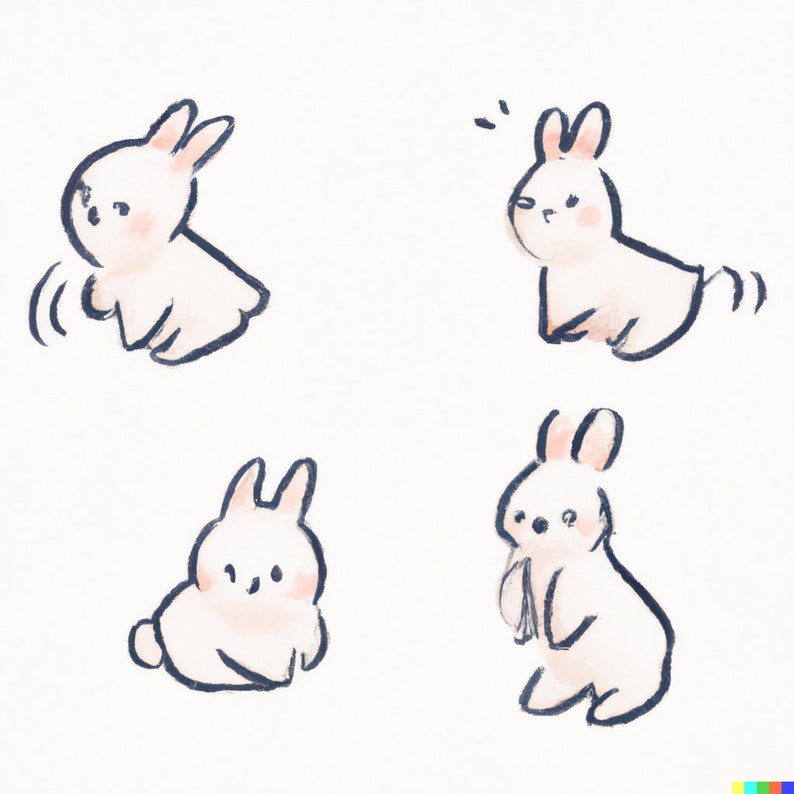 Baby Bunny Drawing - Etsy