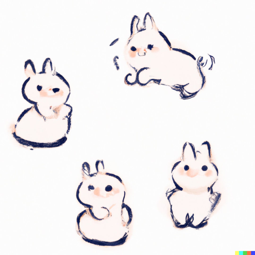 Baby Bunny Drawing - Etsy