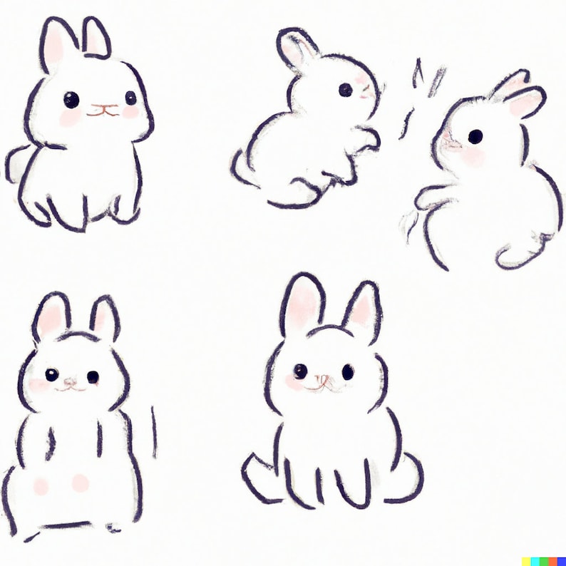 Baby Bunny Drawing - Etsy