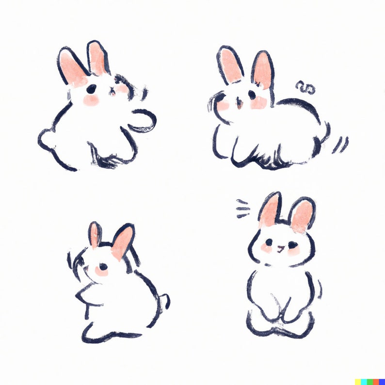 Baby Bunny Drawing - Etsy