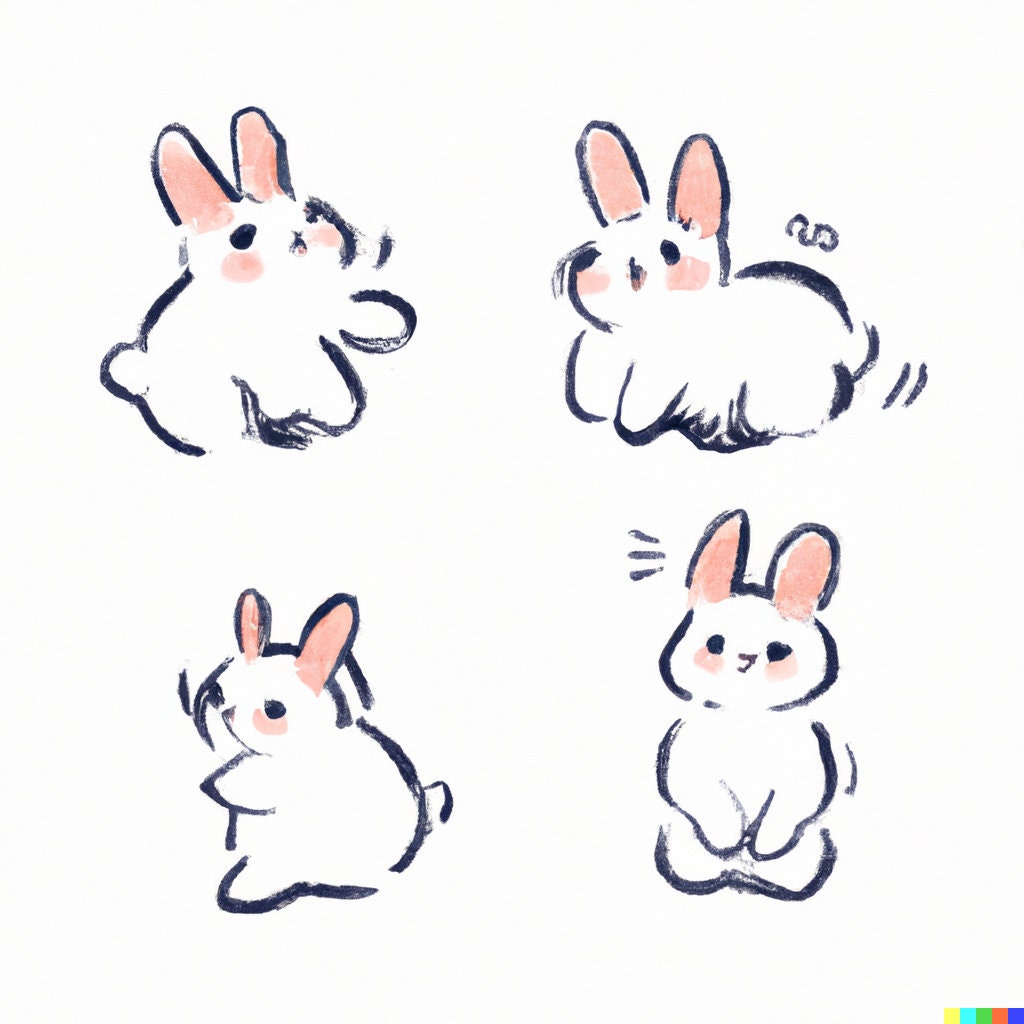 Baby Bunny Drawing - Etsy