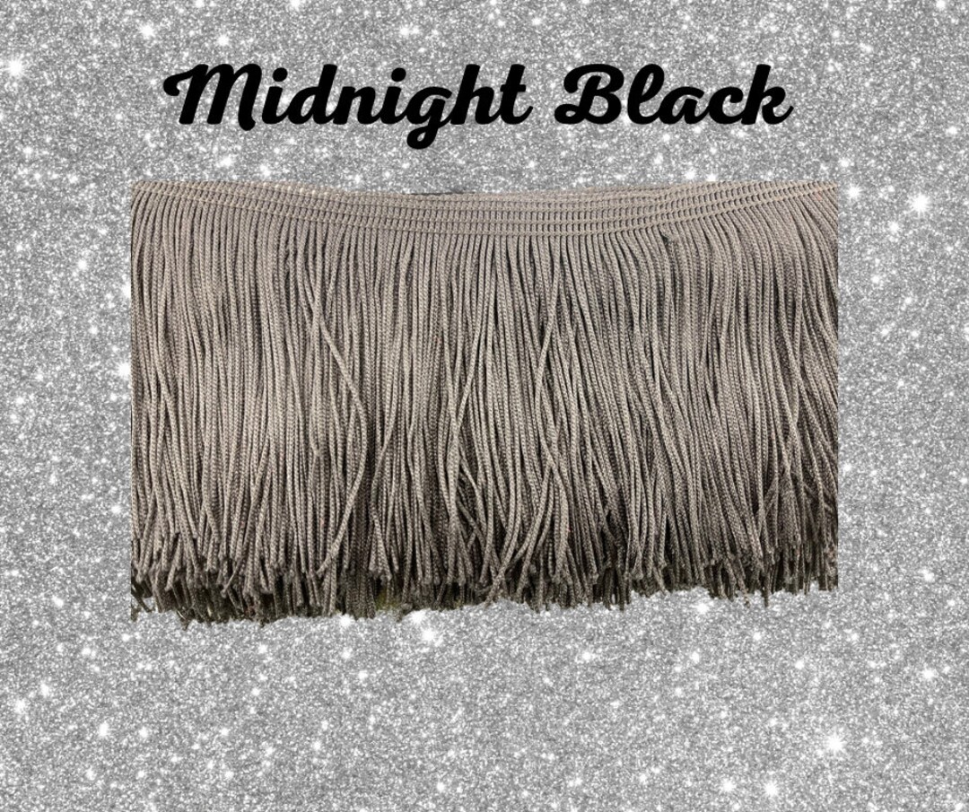 Midnight Black 4 Inch Long Fringe Trims by the Yard, Freshies. - Etsy
