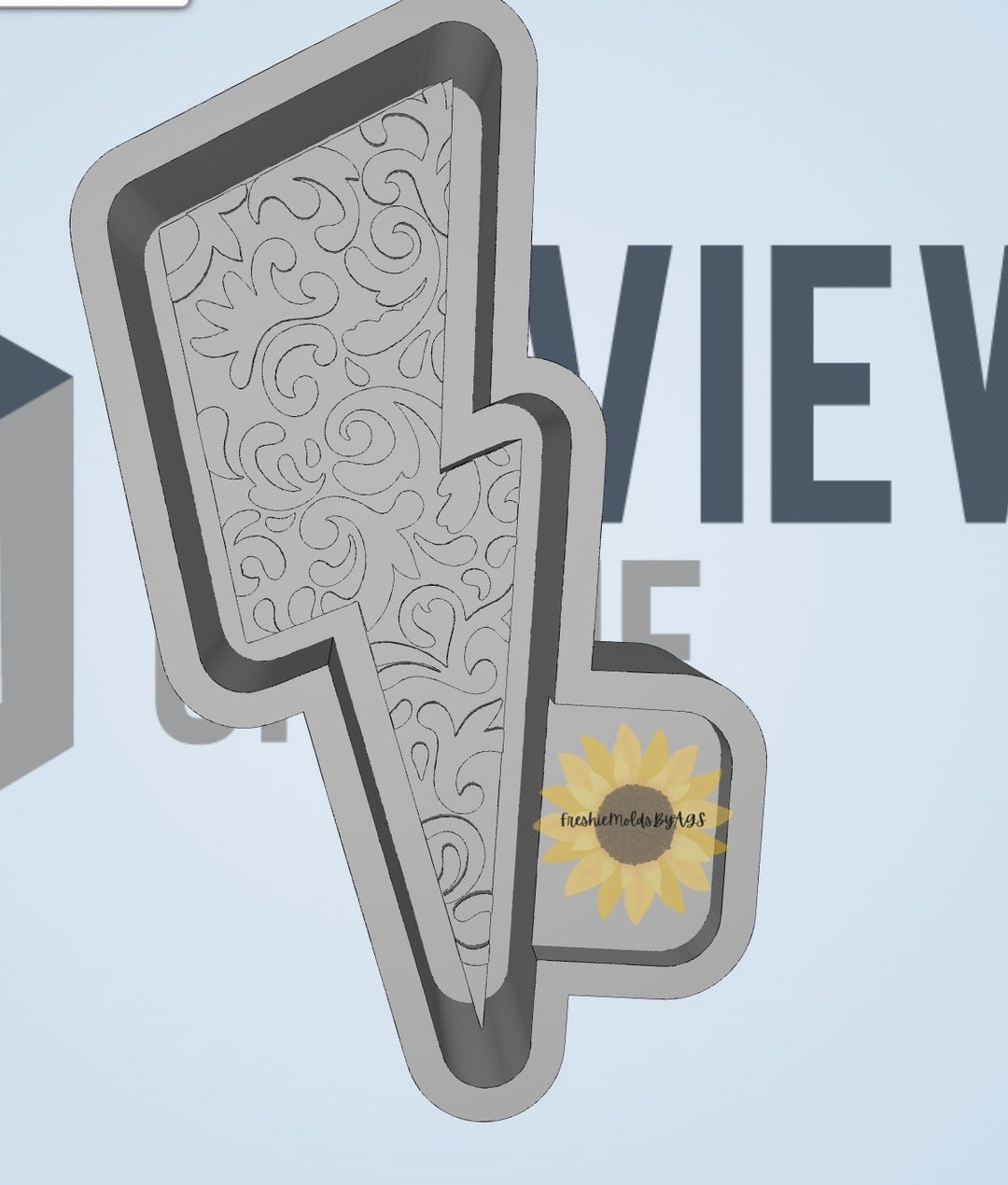 Tooled Lightning Bolt Silicone Mold Freshies, Silicone Molds, Silicone ...