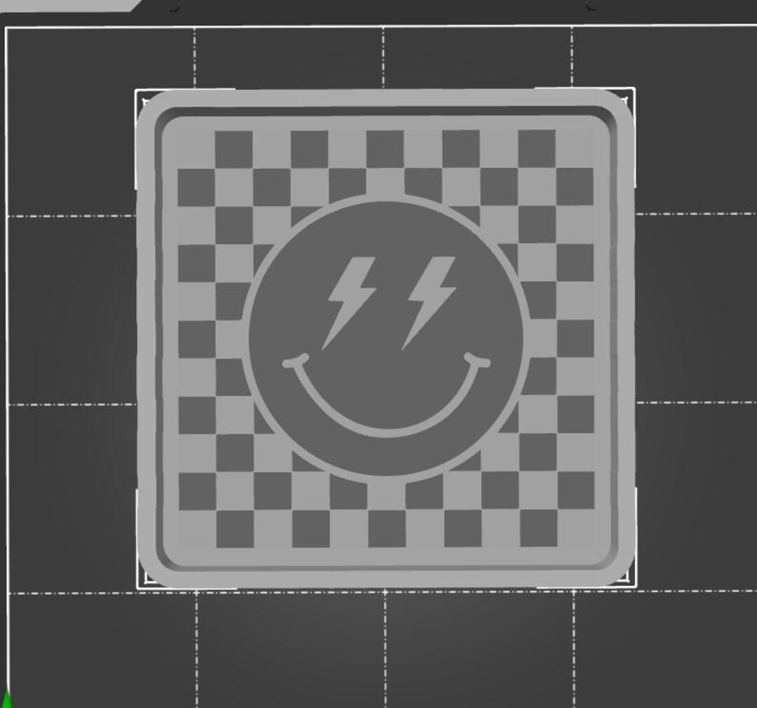 Checkered Smiley Vent (2) (square) Freshie STL, Instant Download, STL ...