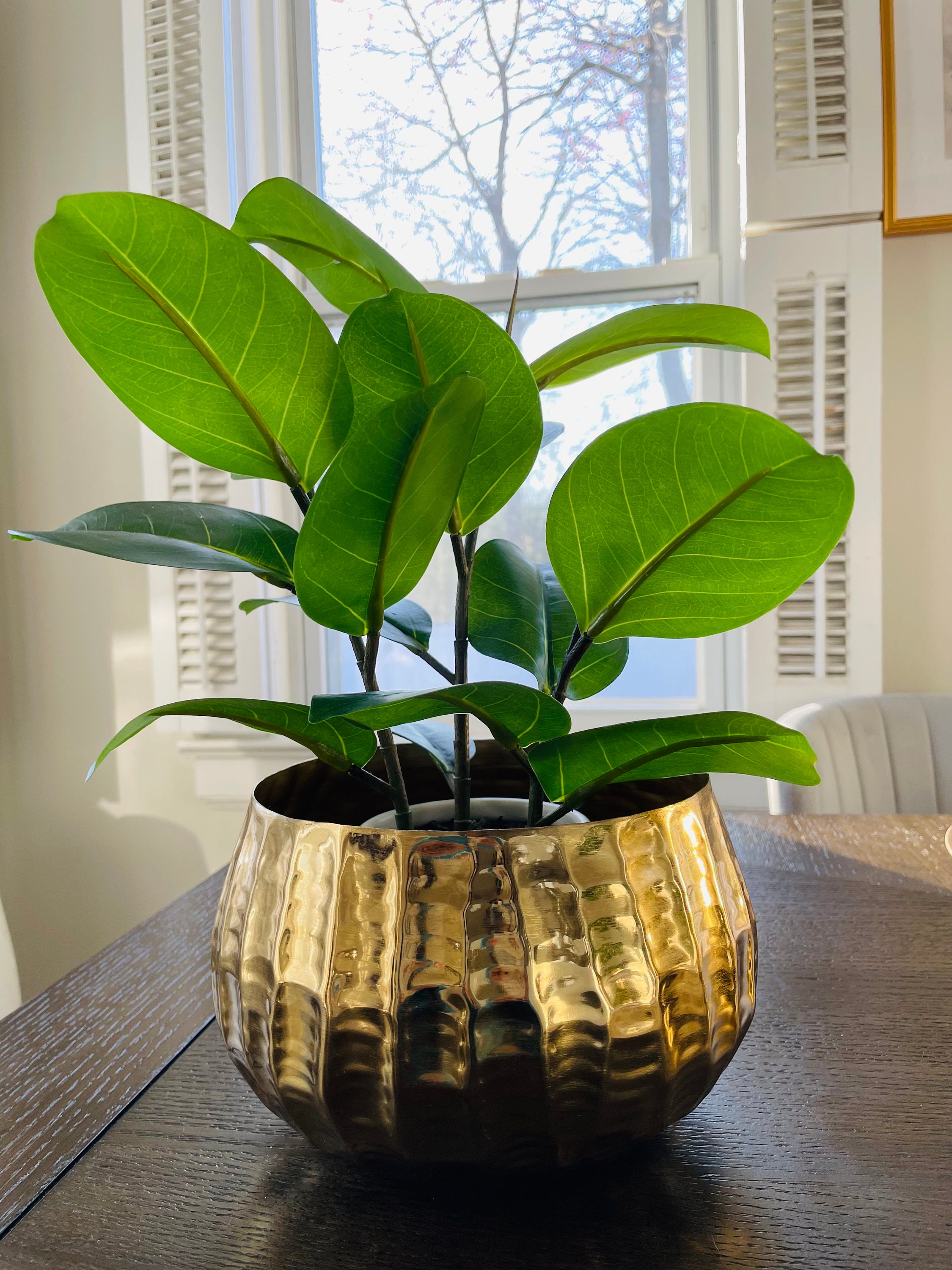 Hammered Bowl for Flower Centerpiece, Small Gold Bowl for Coffee Table ...