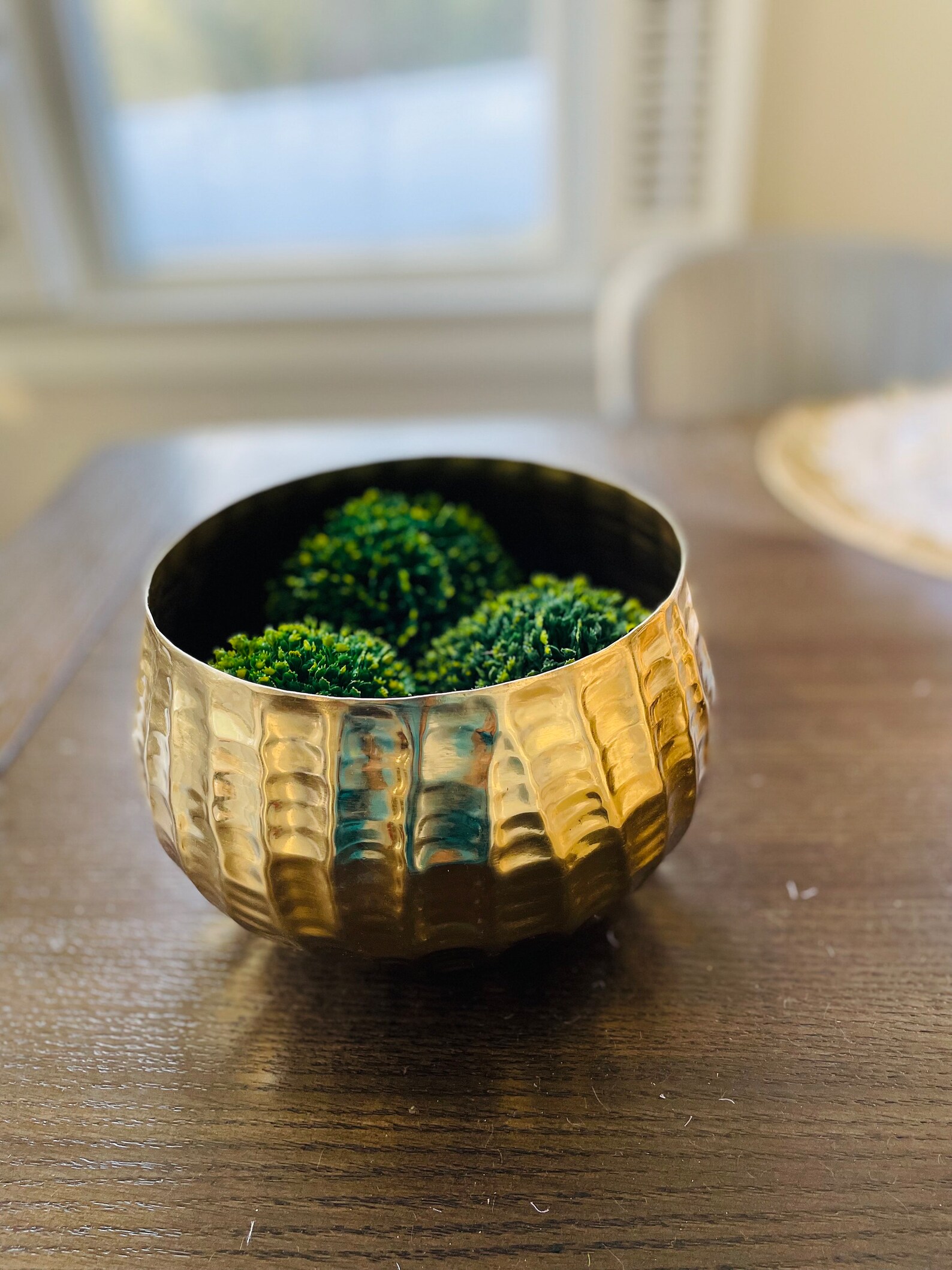 Hammered Bowl for Flower Centerpiece, Small Gold Bowl for Coffee Table ...