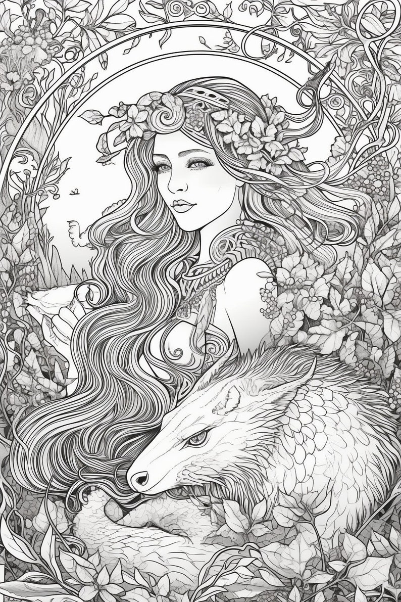 Adult Coloring Book Digital Download 50 Pages, Adult Coloring Pages ...