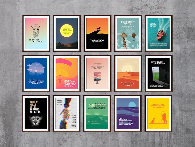 50 Pieces Motivational Quotes A4 Size Inspirational Digital - Etsy