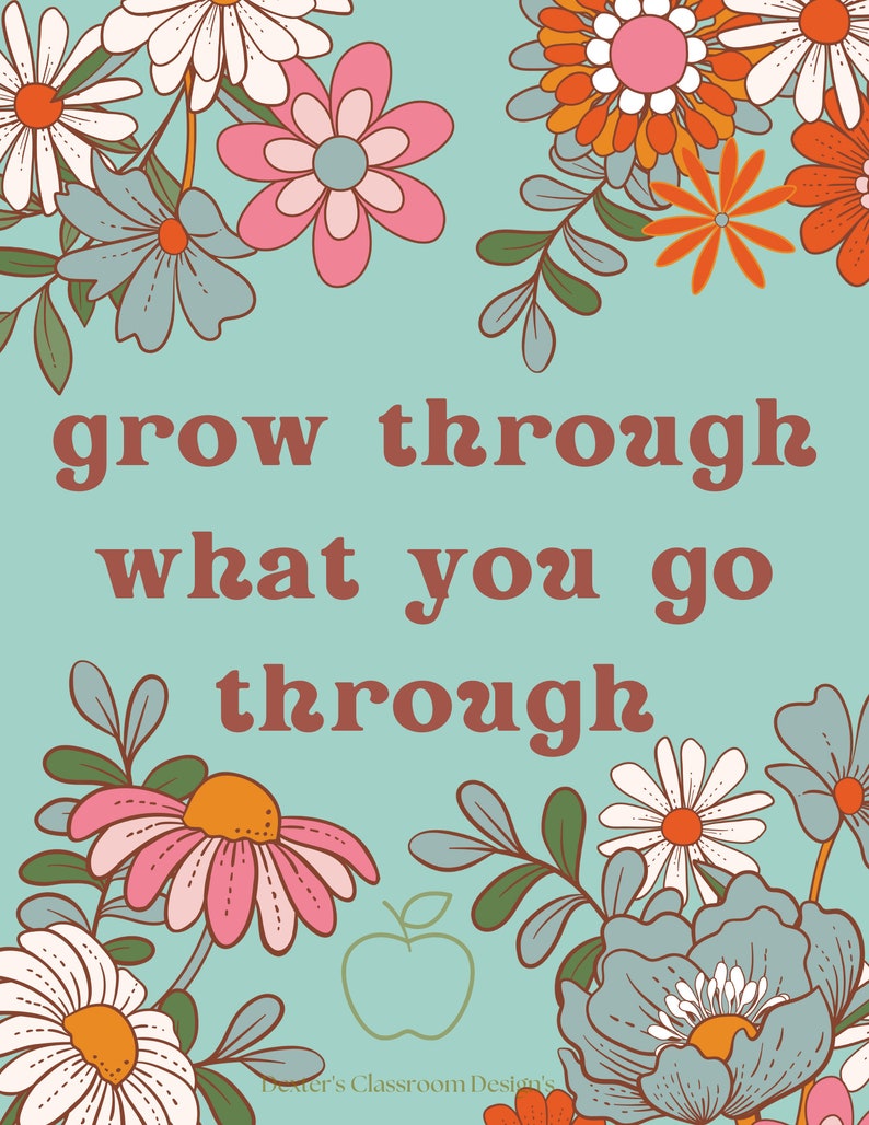 Groovy Classroom Poster Bundle, Educational Retro Banner Set for School ...