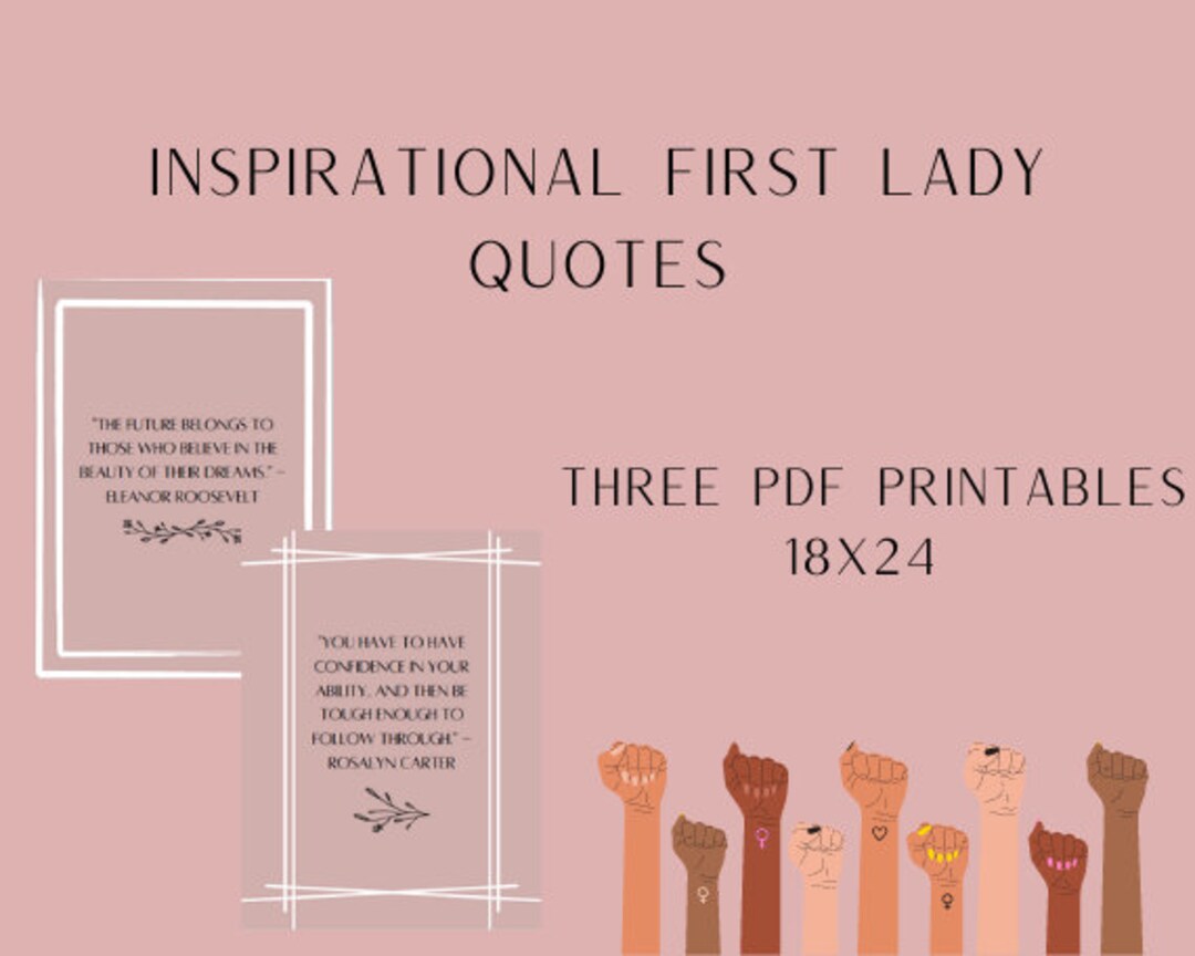 First Lady Inspirational Quotes 18x24 PDF Printables - Etsy