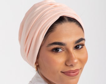 Pre-tied Instant Turban Head Wrap for Women, Comfortable Stretchy ...
