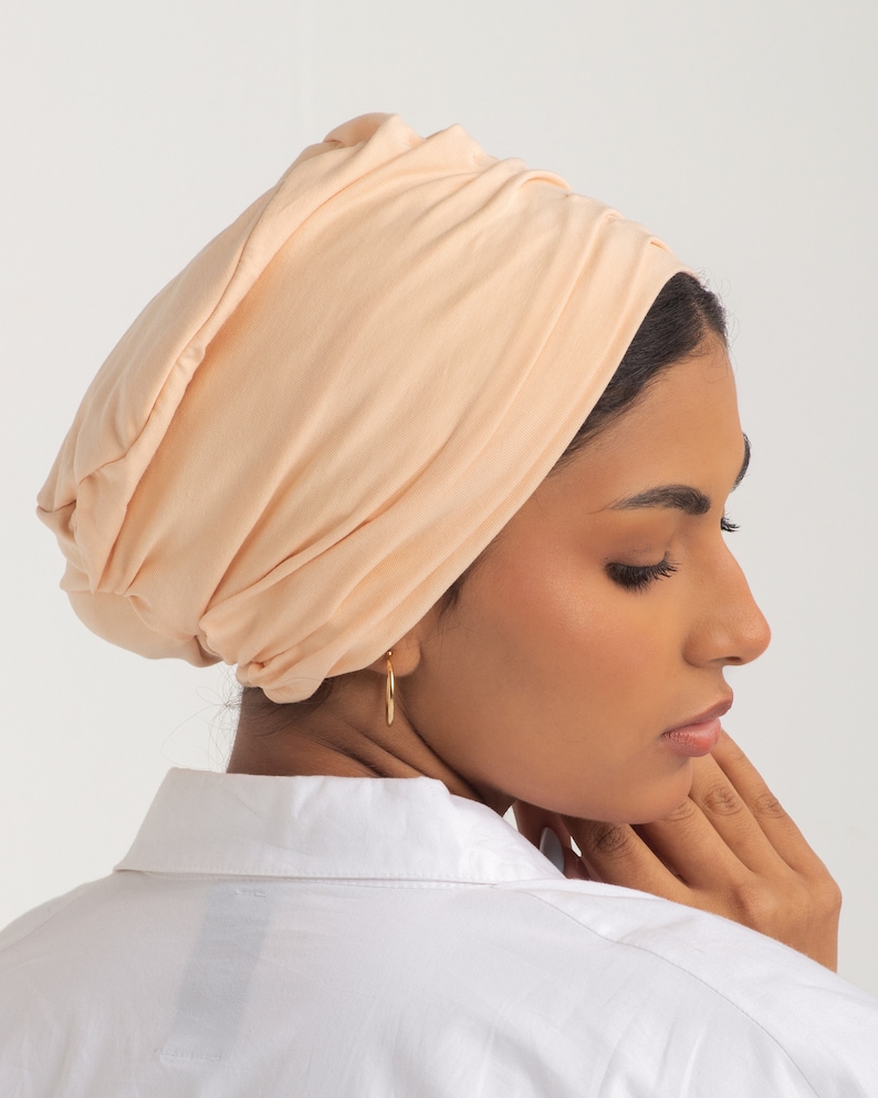 100% Cotton Pre-tied Instant Turban Head Wrap for Women, Comfortable ...