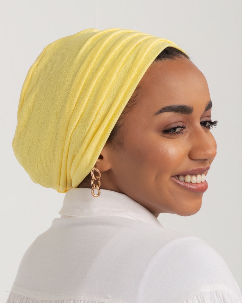 Pre-tied Instant Turban Head Wrap for Women, Comfortable Stretchy ...