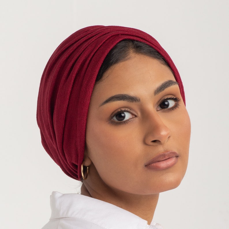 Pre-tied Instant Turban Head Wrap for Women, Comfortable Stretchy ...