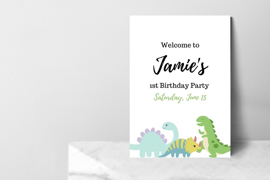 Dinosaur Birthday Poster - Etsy