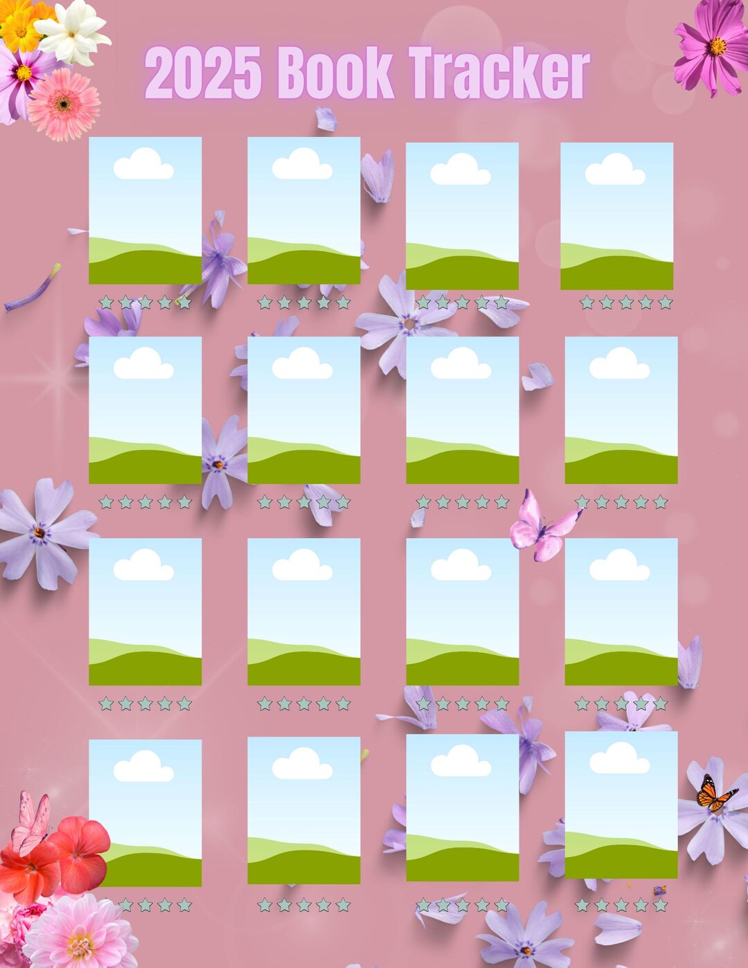 2025 Digital Book Tracker Template for Canva | PNG Download Included - Etsy