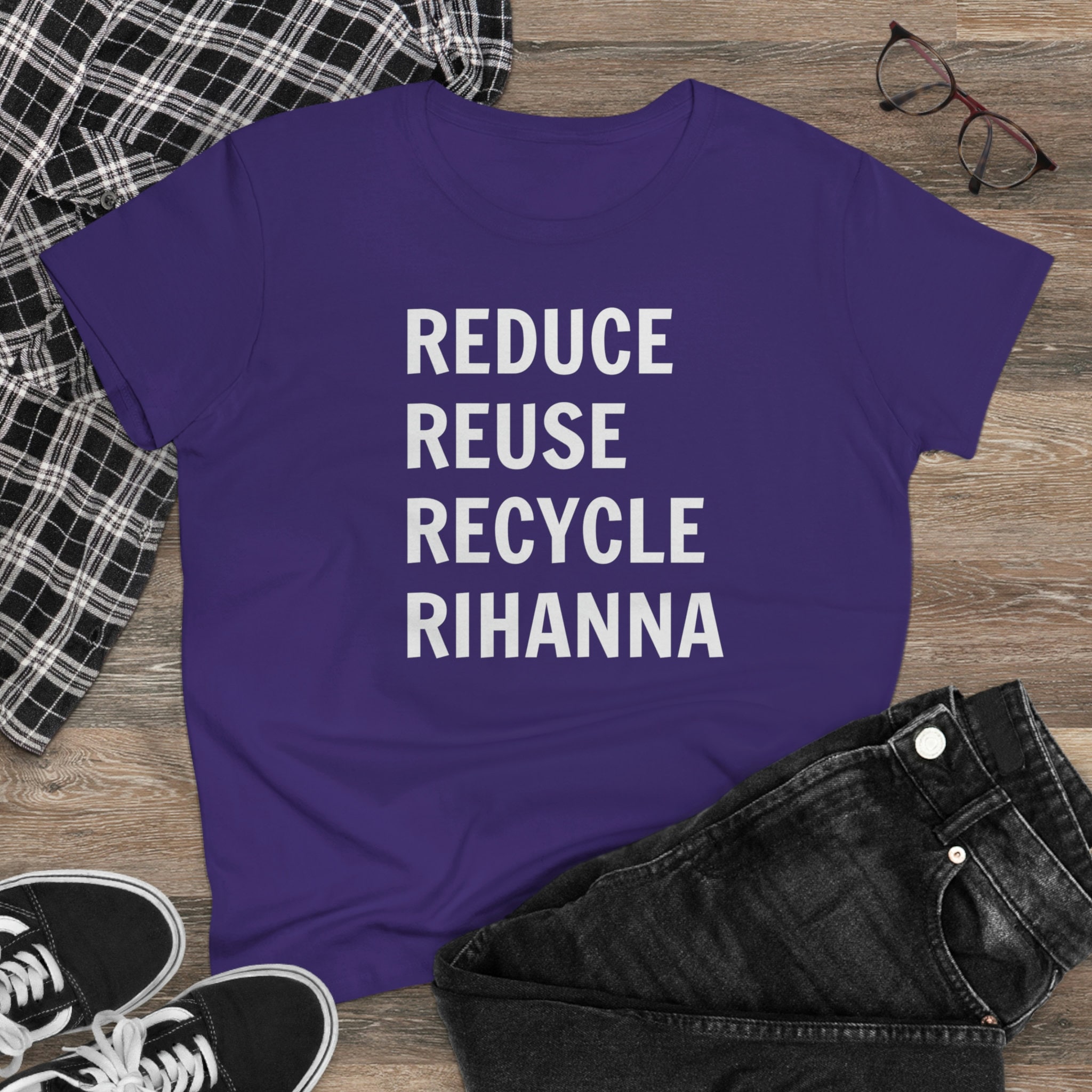Reduce Reuse Recycle Rihanna Women's Fitted T-shirt - Etsy