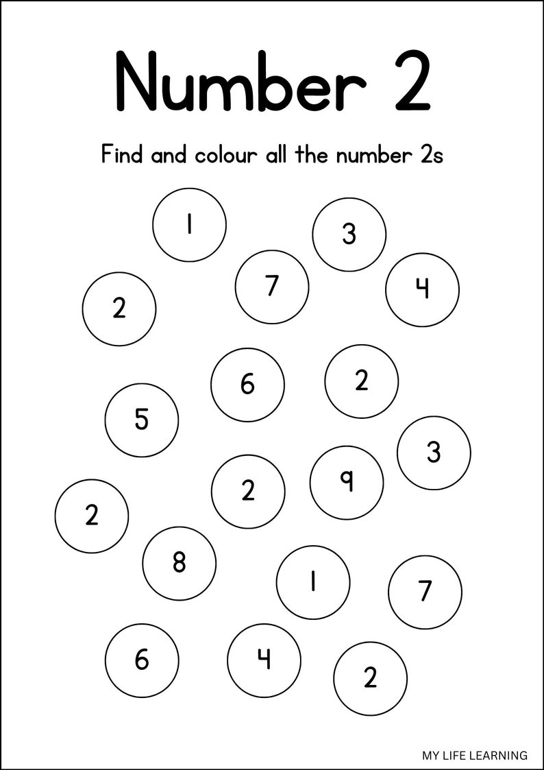 Numbers 1-9 Worksheets, 27 Digital Sheets, Ages 4-7 - Etsy