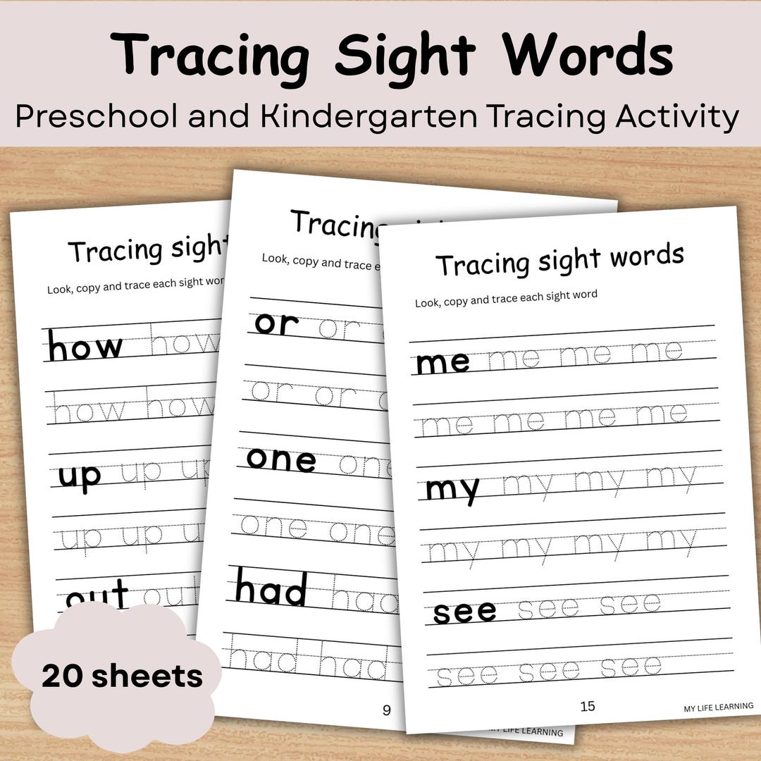 Sight Word Tracing Worksheets, Tracing Practice, Handwriting Practice ...
