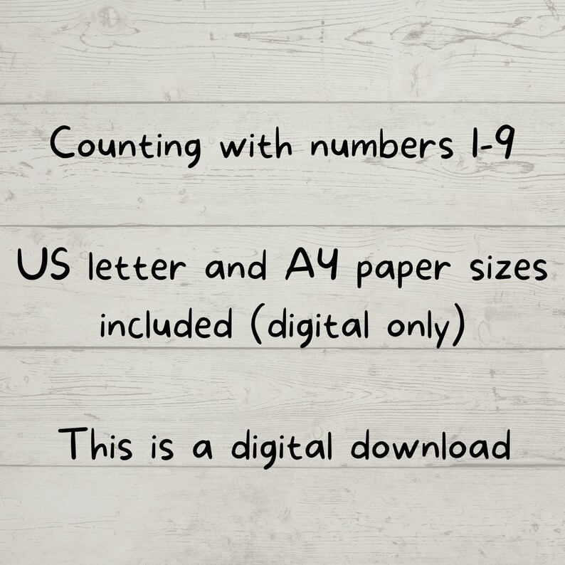 Counting Fruit Printable, Math Printable, Simple Counting for Kids, 10 ...