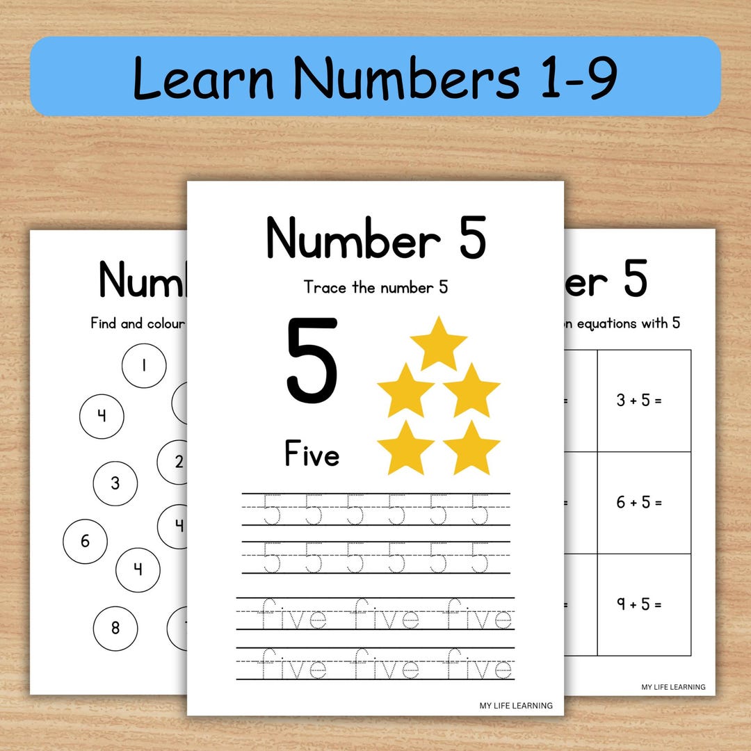 Numbers 1-9 Worksheets, 27 Digital Sheets, Ages 4-7 - Etsy