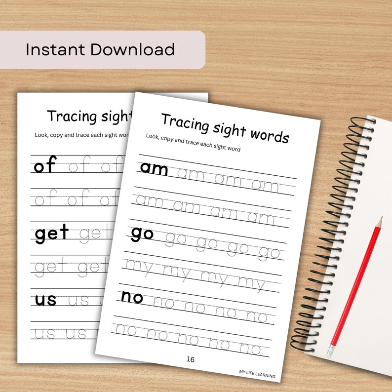 Sight Word Tracing Worksheets, Tracing Practice, Handwriting Practice ...