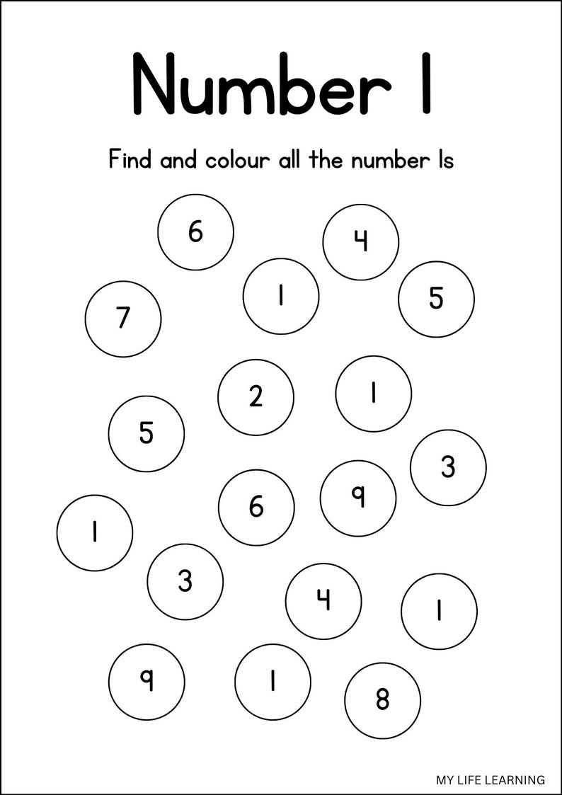 Numbers 1-9 Worksheets, 27 Digital Sheets, Ages 4-7 - Etsy