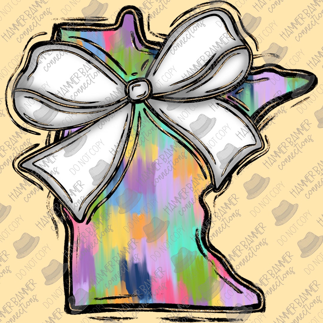 Minnesota Streaky Paint With Bow, Digital Design, Png, Sublimation, Dtf ...