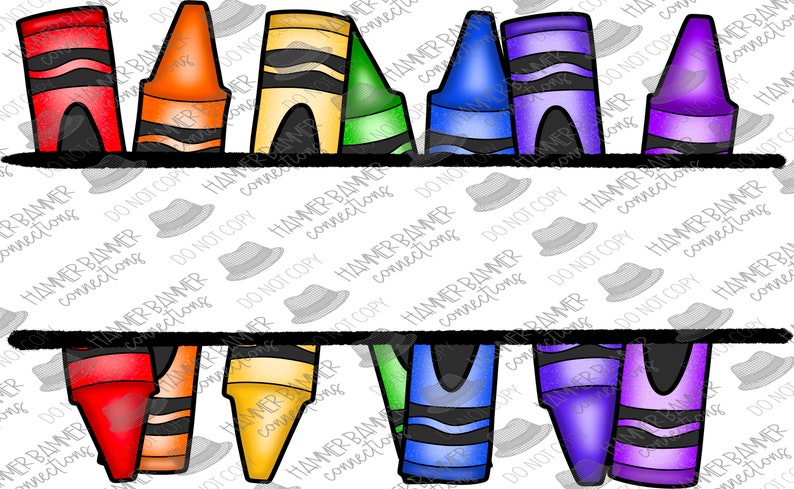 Crayons Open Space to Add Names, Back to School, Digital Design, Png ...
