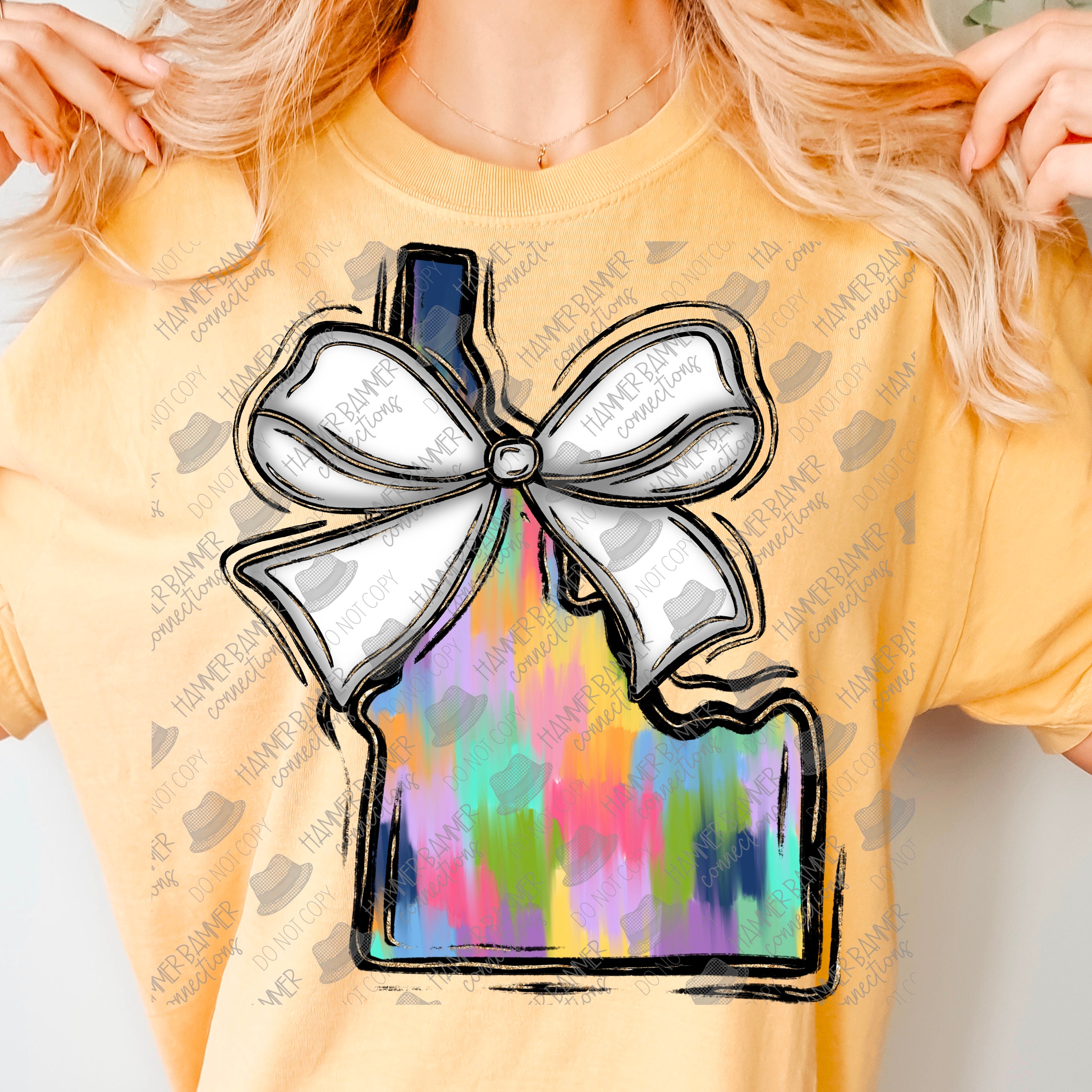 Idaho Streaky Paint With Bow, Digital Design, Png, Sublimation, Dtf - Etsy