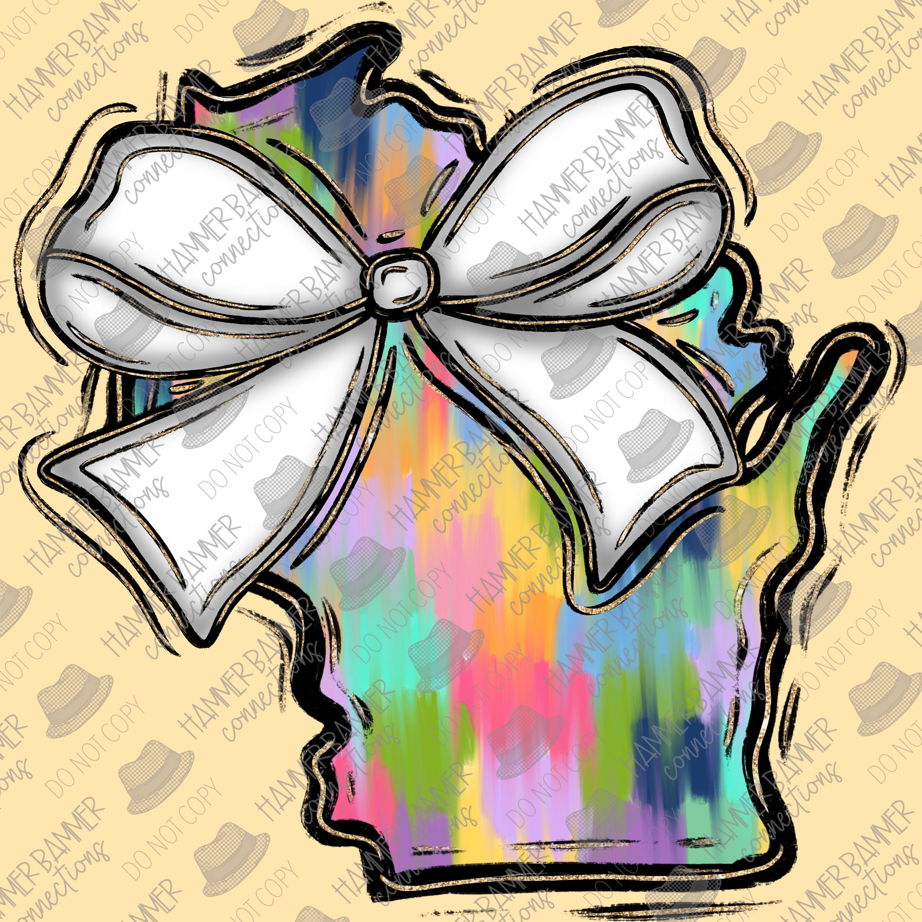 Wisconsin Streaky Paint With Bow, Digital Design, Png, Sublimation, Dtf ...