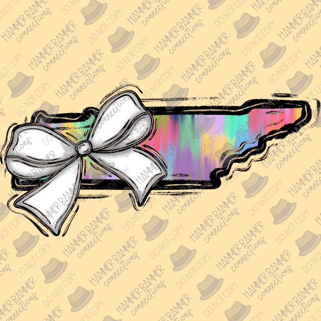 Tennessee Streaky Paint With Bow, Digital Design, Png, Sublimation, Dtf ...