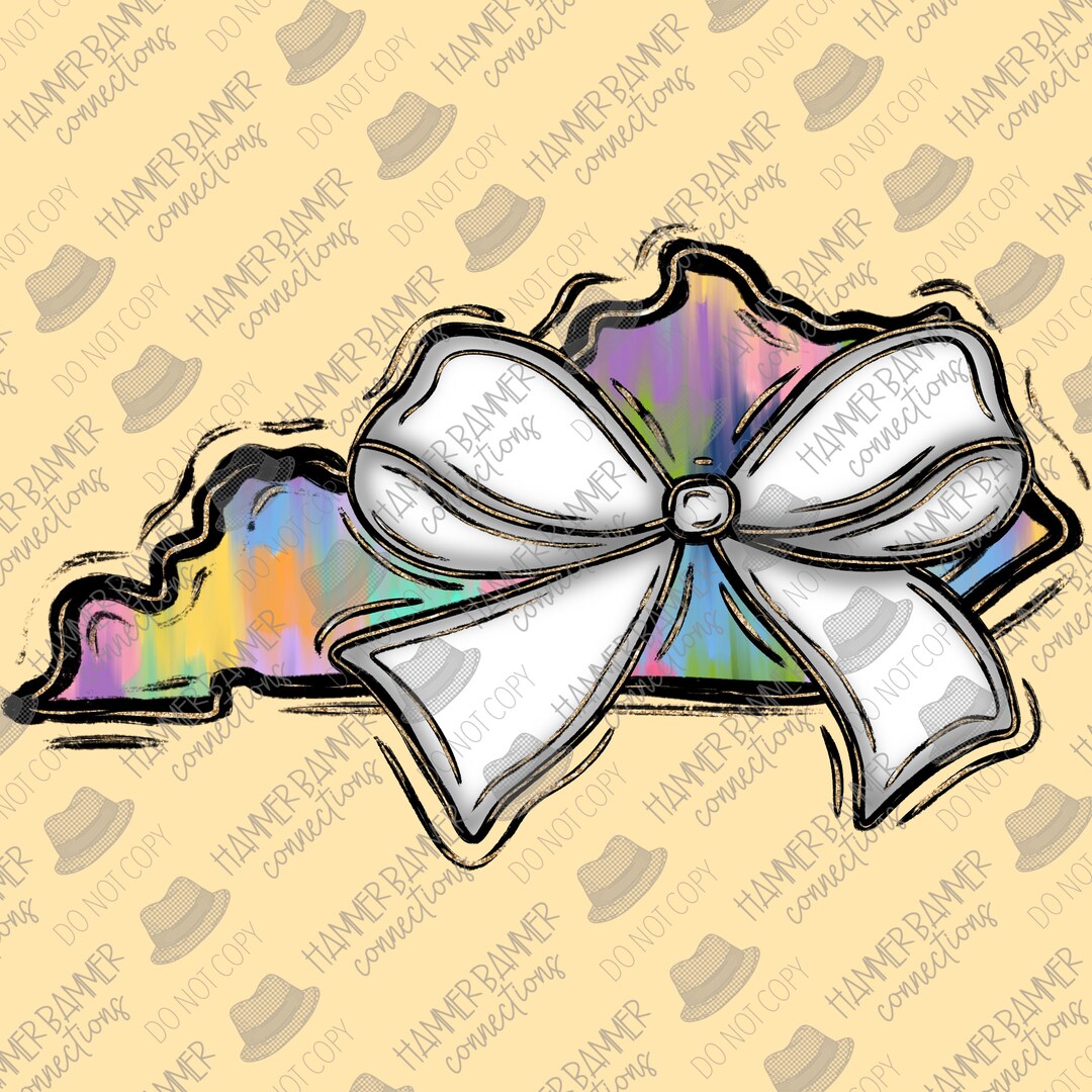 Kentucky Streaky Paint With Bow, Digital Design, Png, Sublimation, Dtf ...