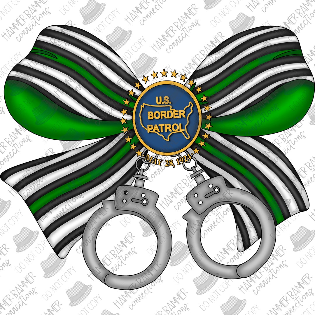 Border Patrol Coquette Bow, Handcuffs, Thin Green Line, Digital Design ...