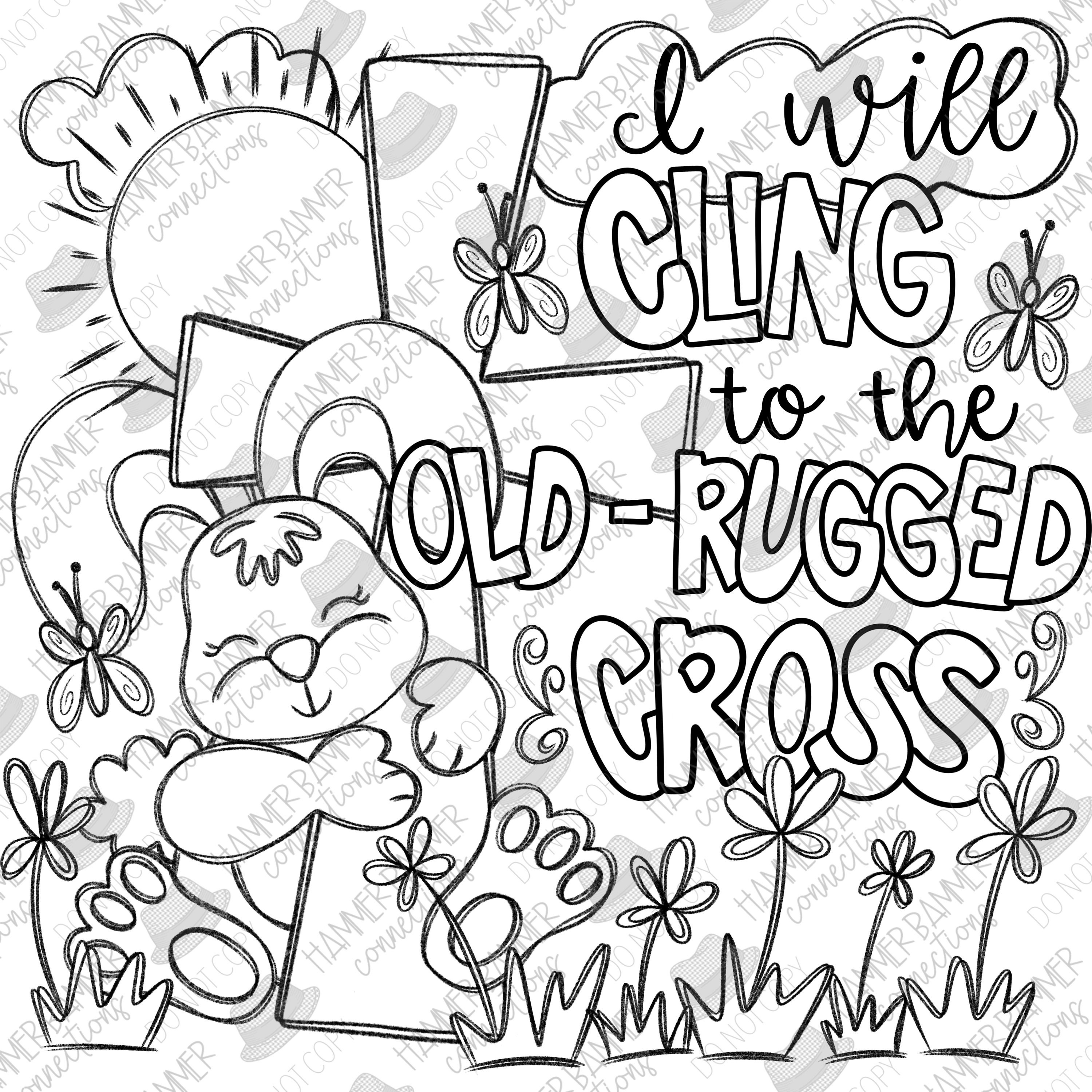 Old Rugged Cross, Design, Png, Sublimation, DTF, Easter, Bible ...