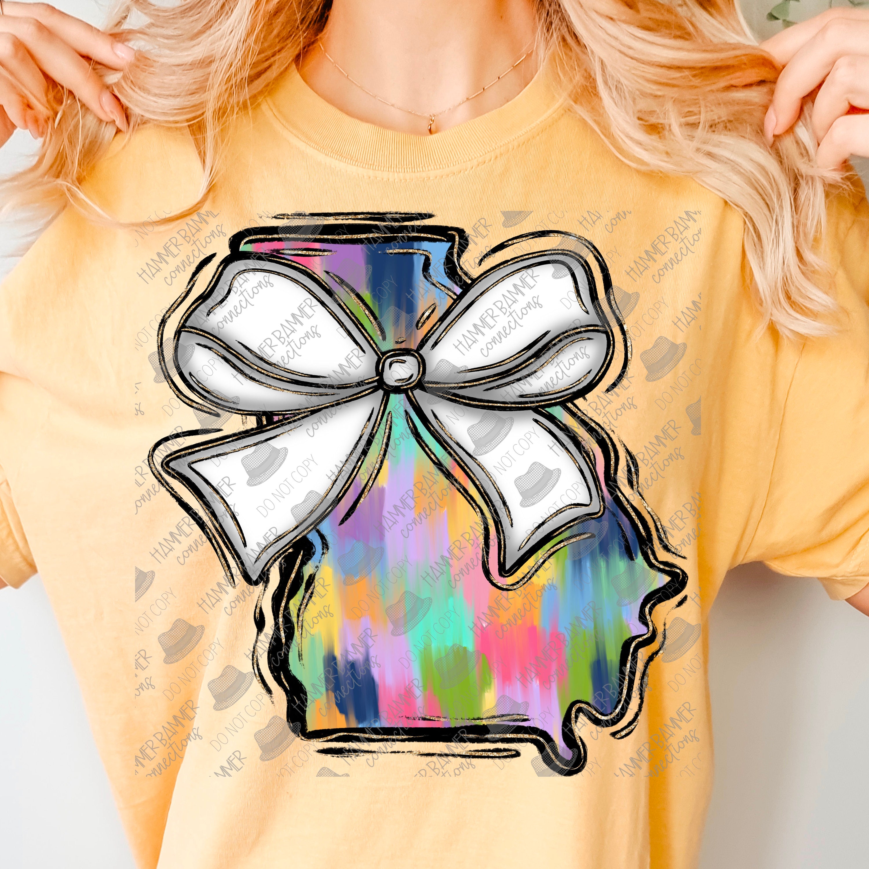 Georgia Streaky Paint With Bow, Digital Design, Png, Sublimation, Dtf ...