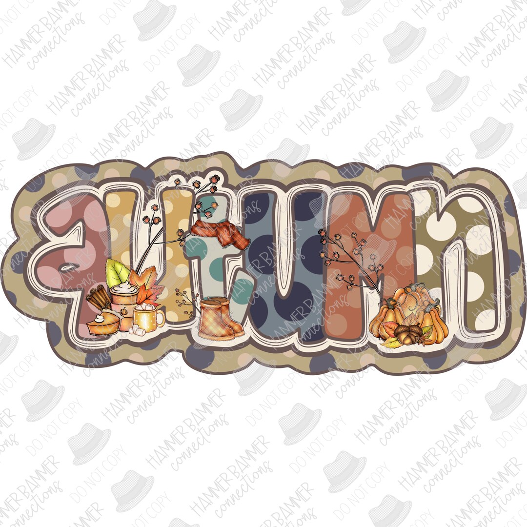 Autumn Polka Dots, Fall, Pumpkins, Acorns, Leaves, Scarf, Boots, Pie ...