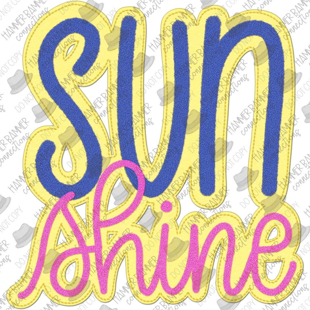 Sunshine Faux Patch, Digital Design, Png, Sublimation, Dtf - Etsy