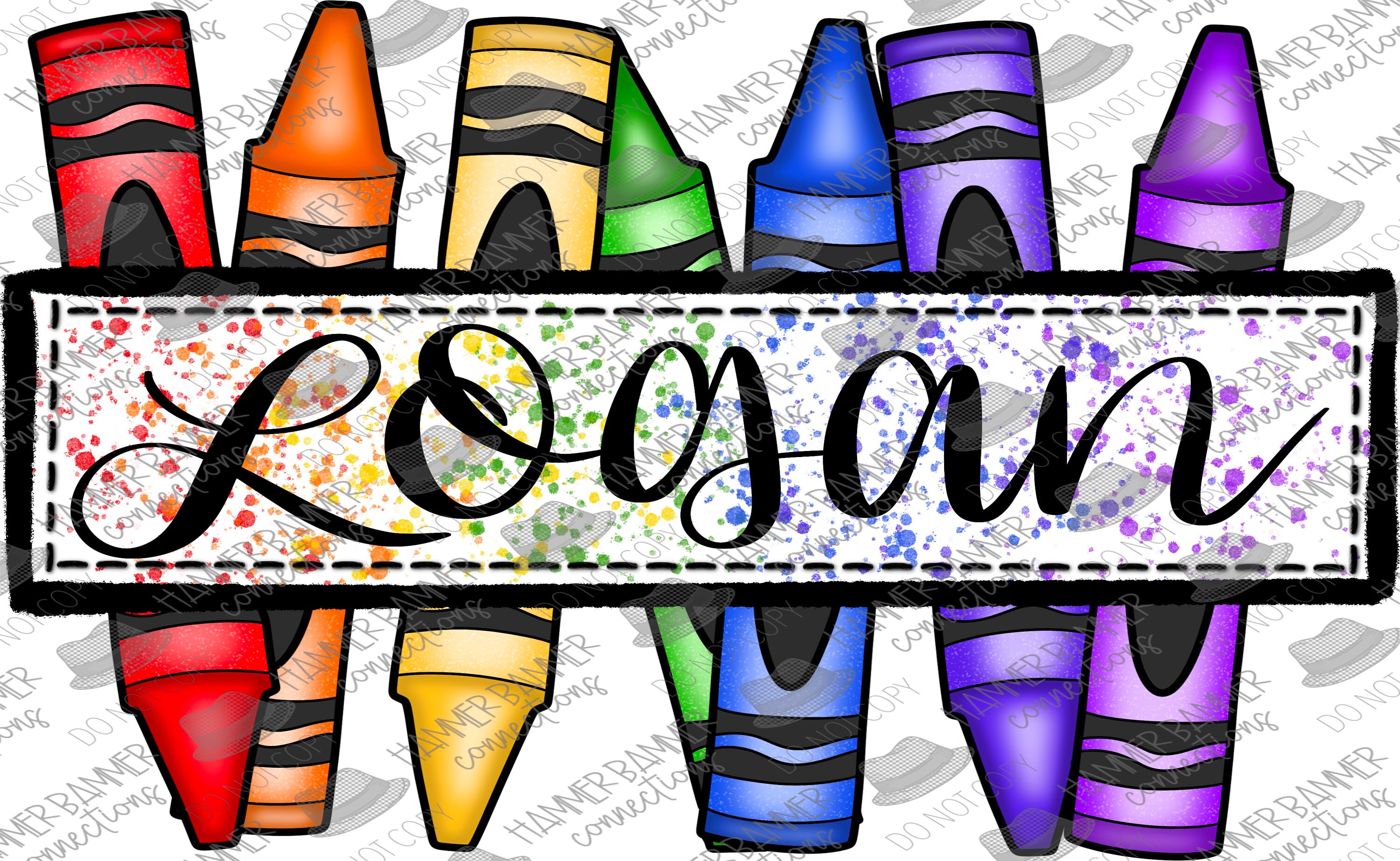 Crayons With Stitched Name Plate, Add Names, Back to School, Customized ...