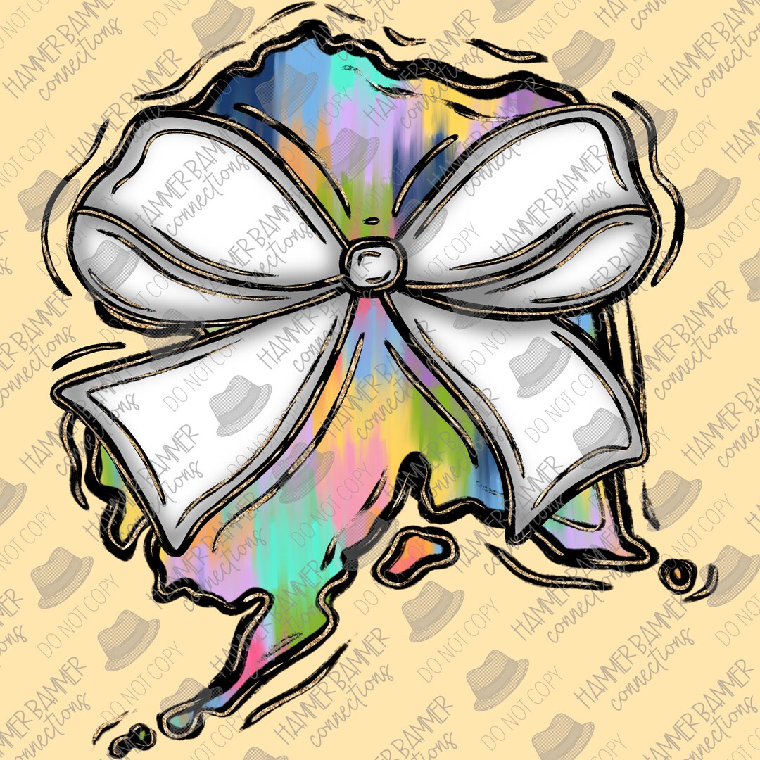 Alaska Streaky Paint With Bow, Digital Design, Png, Sublimation, Dtf - Etsy