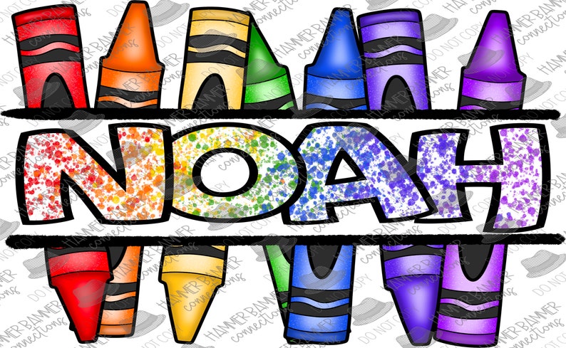 Crayons Open Space to Add Names, Back to School, Digital Design, Png ...