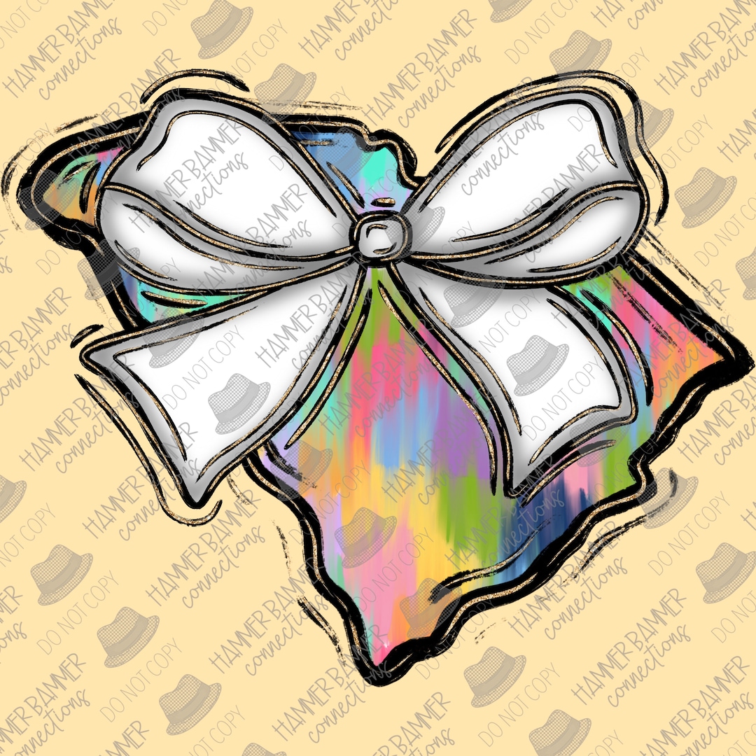 South Carolina Streaky Paint With Bow, Digital Design, Png, Sublimation ...