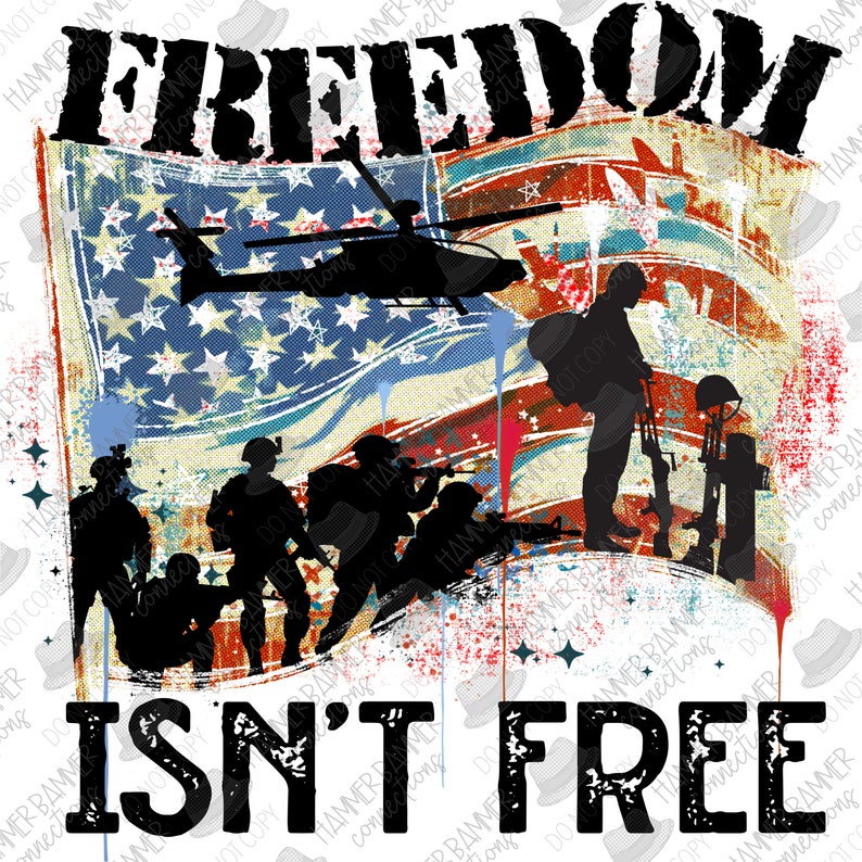 Freedom Isn’t Free/22 a Day, 2 Digital Designs/pngs, Military, Memorial ...
