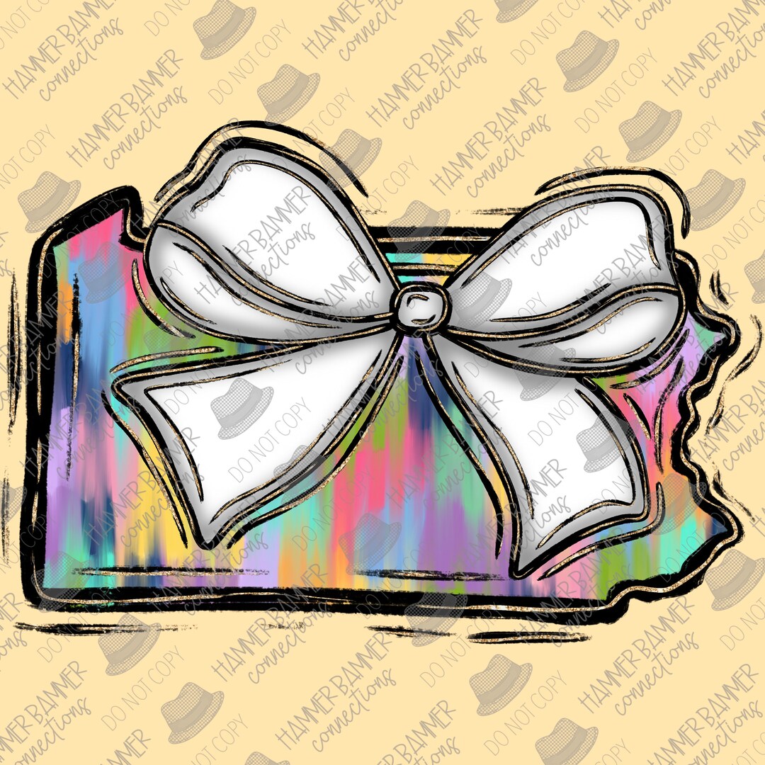 Pennsylvania Streaky Paint With Bow, Digital Design, Png, Sublimation ...