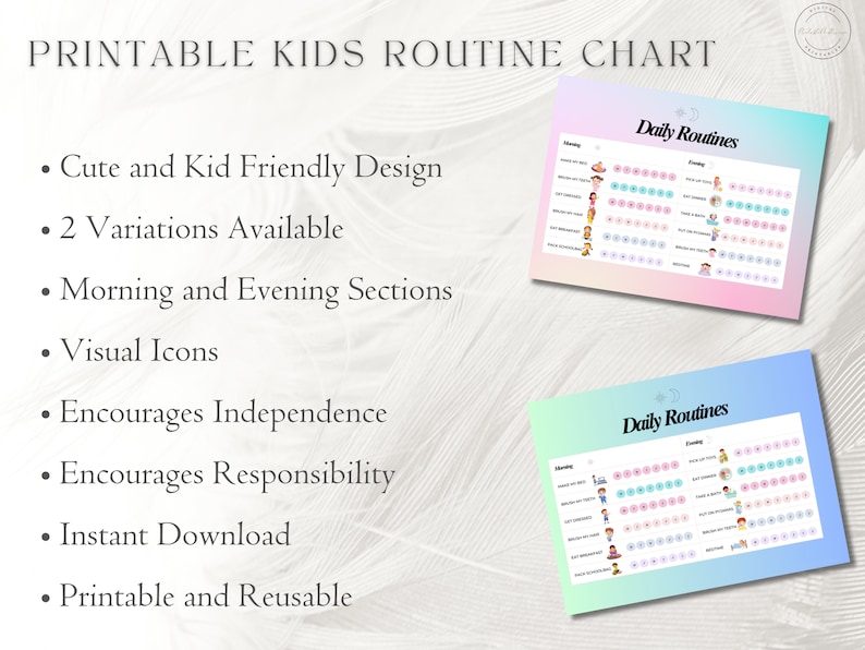 Kids Daily Routine Chart - Printable, Easy-to-follow Visual Icons ...